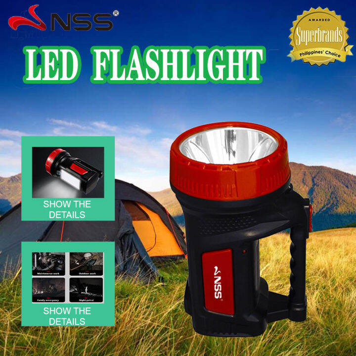 NSS LED Searchlight Flashlight Rechargeable Super Bright 1000mAh LED ...