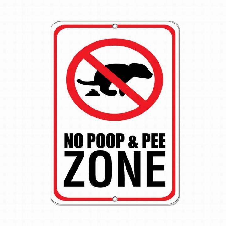 Metal Wall Art Warning Metal Tin Signs No Poop & Pee Zone Pet Animal ...