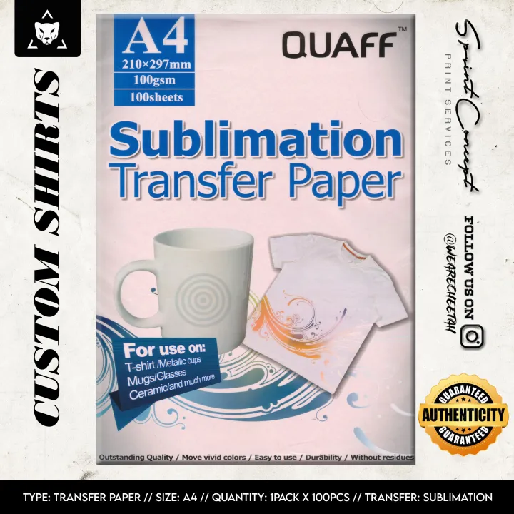 Quaff Sublimation Transfer Paper - A4 | Lazada PH