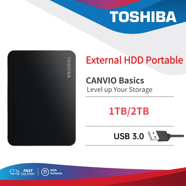 Toshiba Canvio Basics (new) External Hard Disk 1TB 2TB Portable USB 3.0 External HDD 3 Years ...