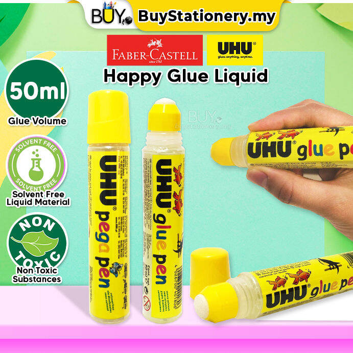 UHU 50ML HAPPY Glue Liquid Gam Kertas Office Stationery Student ...