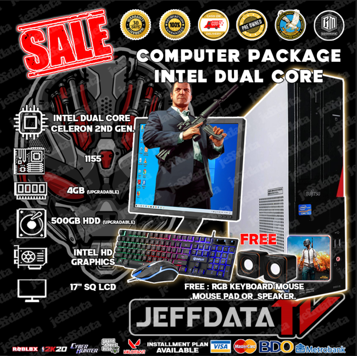 Computer Set Slim Intel dualcore celeron 2nd Gen. 4gb ram 500gb hdd ...