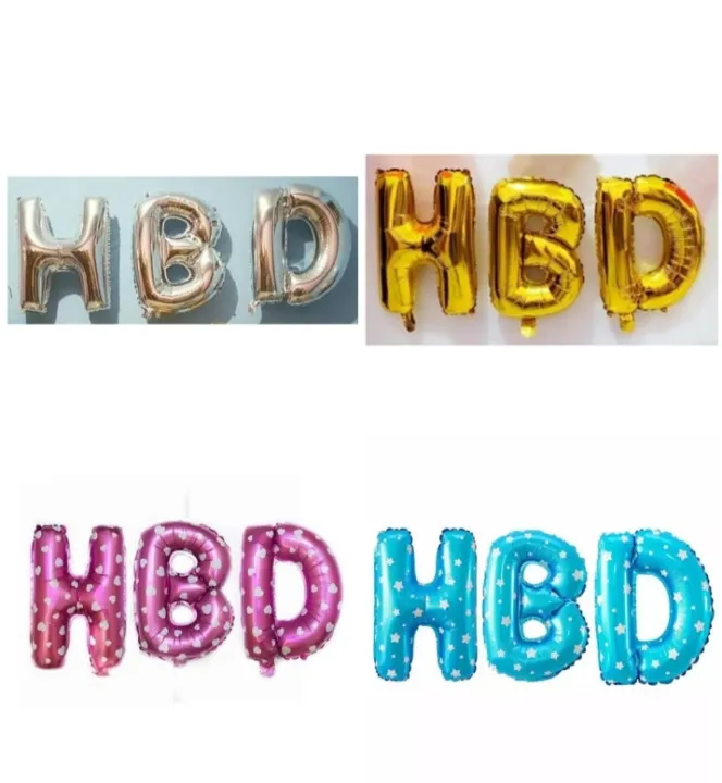 Balon foil huruf tulisan HBD / balloon HBD 40 cm | Lazada Indonesia