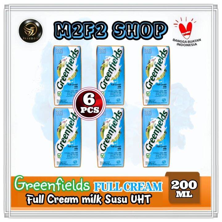 Greenfields Susu Kotak UHT Full Cream Milk | Plain - 200 ml (Kemasan 6 Pcs) | Lazada Indonesia