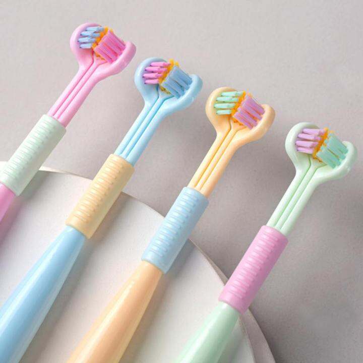 Three Bristle Toothbrush 3 Sided Autism Toothbrush Three Bristle Travel ...