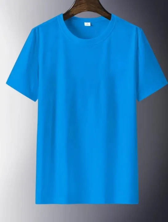 Kaos Polos Cewek Cowok Warna Biru Muda | Lazada Indonesia