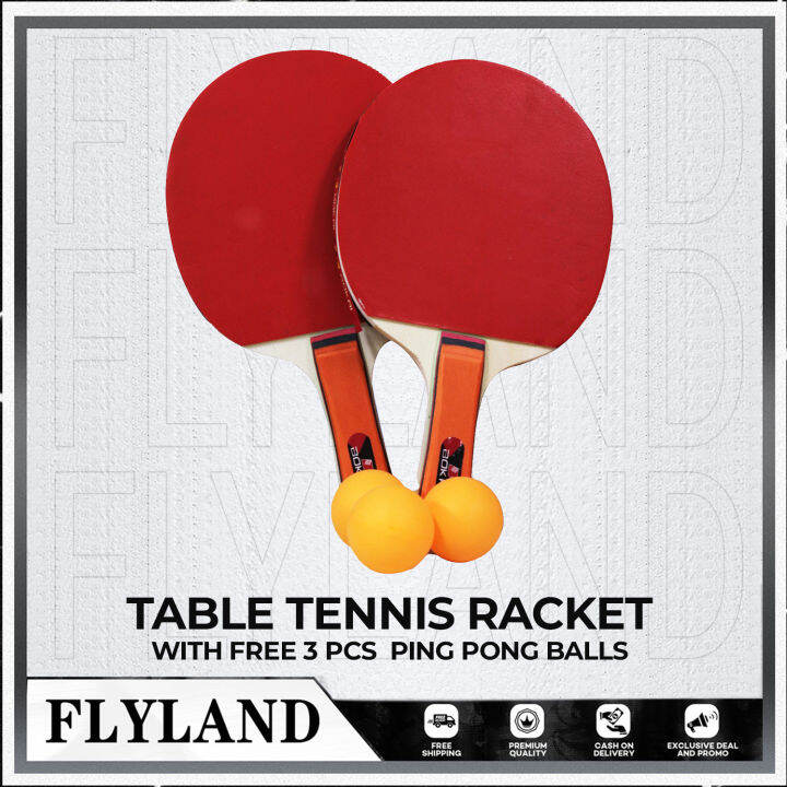 Flyland Table Tennis Racket Ping Pong Paddle Set with 2 Bats and 3 Ping ...