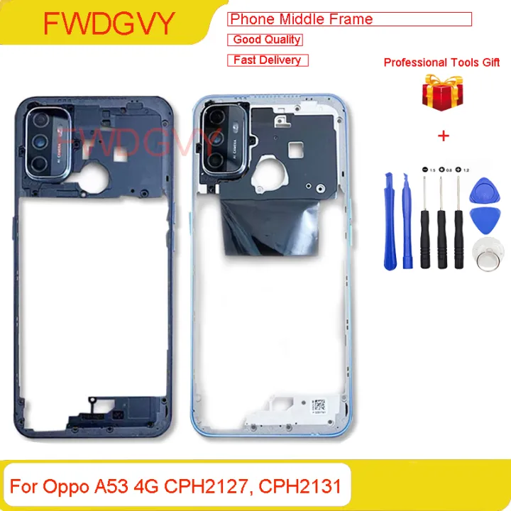 ใหม่สำหรับ Oppo A53 CPH2127, CPH2131แผ่นเฟรมกลางรองรับอะไหล่ซ่อมหน้า ...