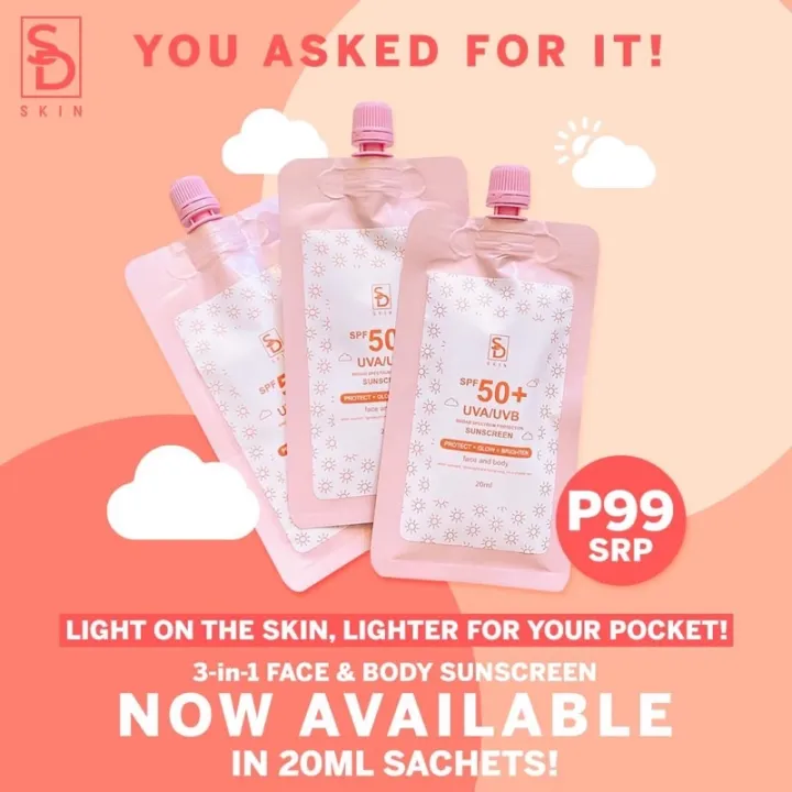 3 in 1 Face and Body Sunscreen SPF 50 by Sugar Dollsta5 | Lazada PH