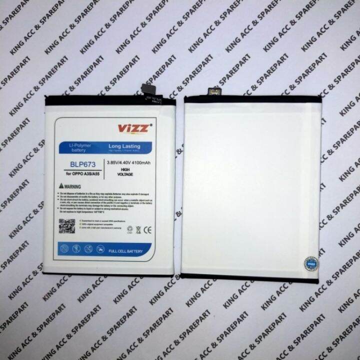 BATERAI BATRE BATTERY OPPO A3S A5S BLP673 DOUBLE POWER VIZZ ORIGINAL ...