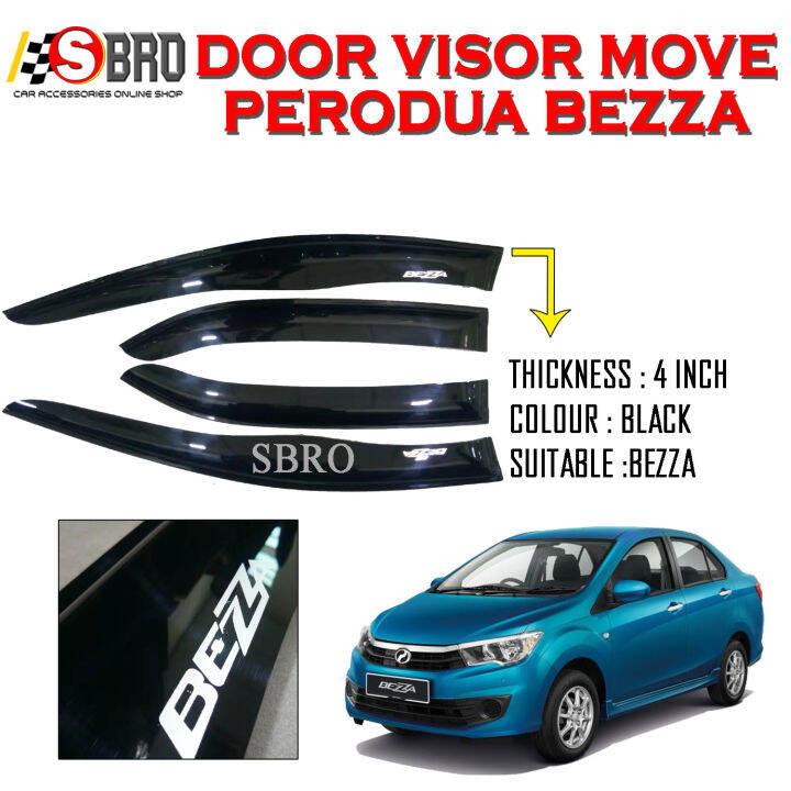 PERODUA BEZZA DOOR VISOR MOVE 4 INCH (4PCS/SET) | Lazada