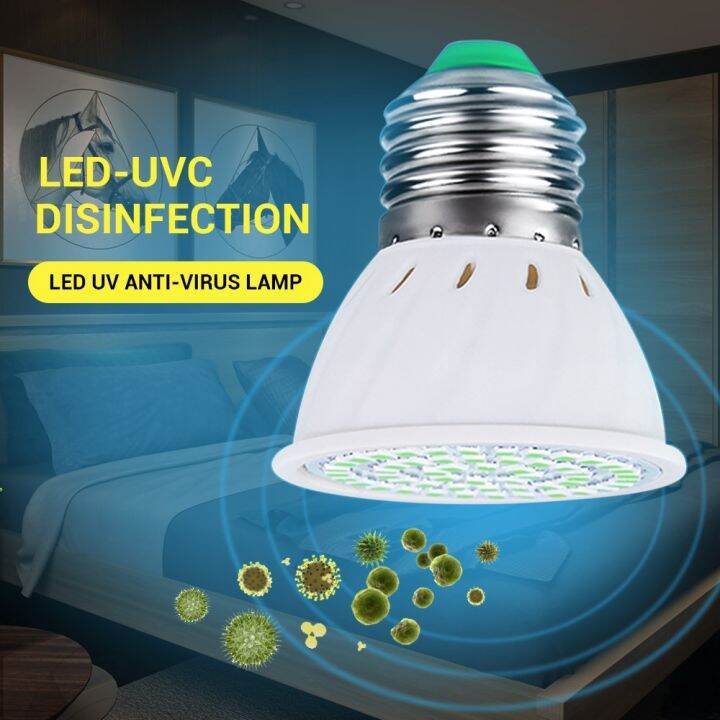 UV Desinfection Lamp E27 Led Germicidal Light UVC Lamp Sterilizer 72 LEDs Ultraviolet Light Bulb ...