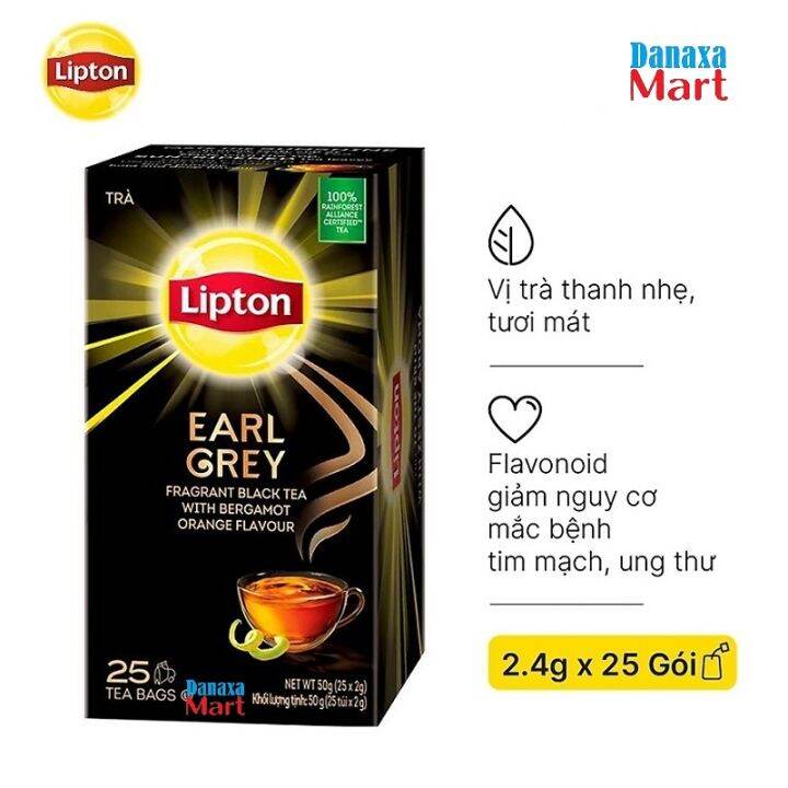 Trà Túi Lọc LIPTON Bá Tước Earl Grey Và Các Loại Trà Khác (Hộp 25 Gói ...