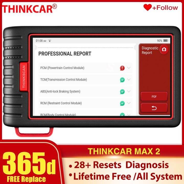 Thinkcar THINKSCAN MAX 2 Obd2 Code Reader Scanner Full System With VIN ...