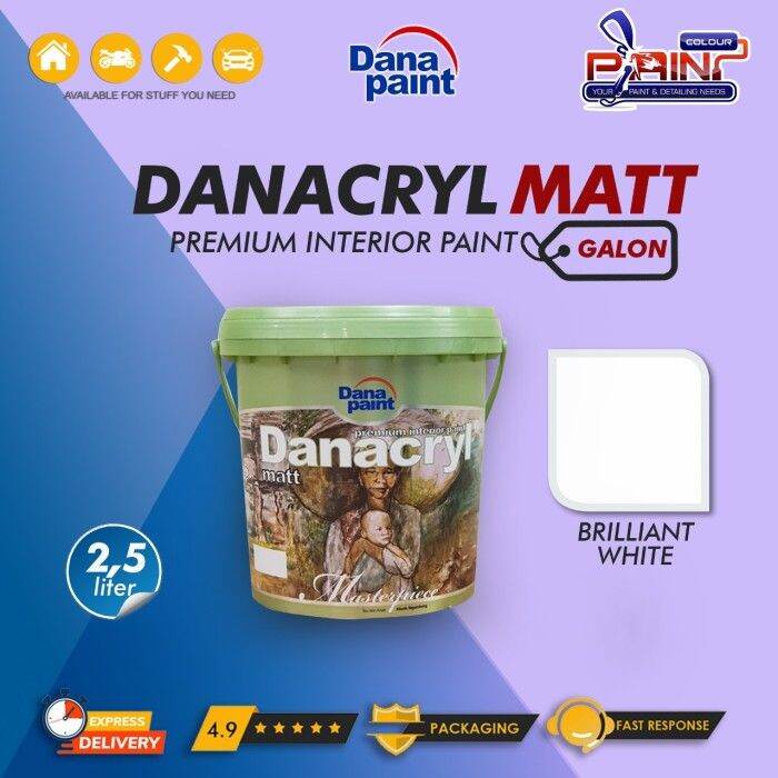Cat Tembok DANACRYL MATT Interior BRILLIANT WHITE 2.5L Galon | Lazada ...