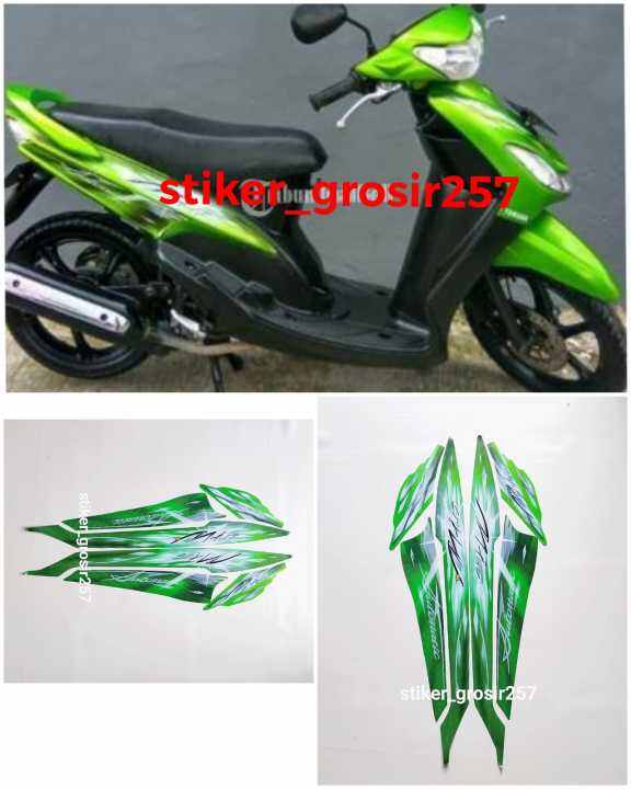 STIKER STRIPING LIS BODY YAMAHA MIO SMILE 2009 2010 HIJAU STANDAR ...