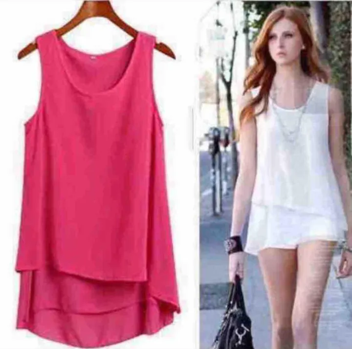 Wear Sleeve less Plain Chiffon Top | Lazada PH