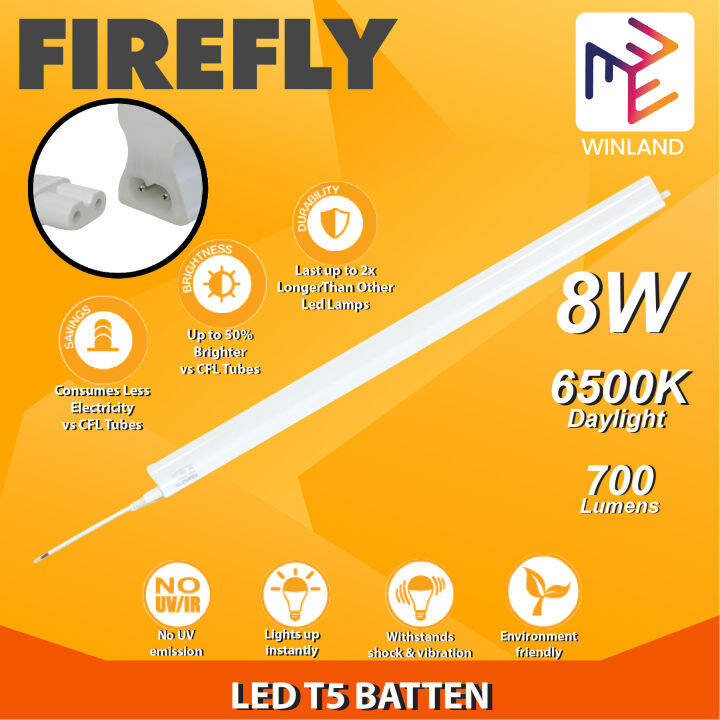 FIREFLY by Winland Basic Series LED T5 Batten 8watts EBTST5DL308 ...