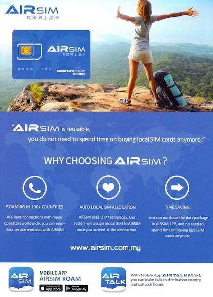 Kad Sim Percutian Serendah RM4.30 – AIRSIM Tawar Internet Berkelajuan Tinggi Buat Korang! AirSim ...