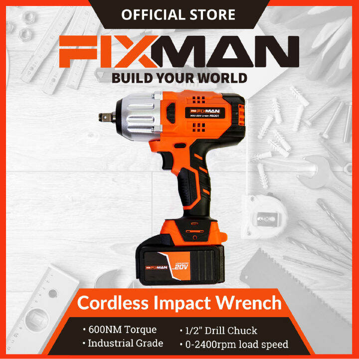 FIXMAN 600NM Impact Wrench, 1/2 Drive, Brushless Motor | Lazada PH