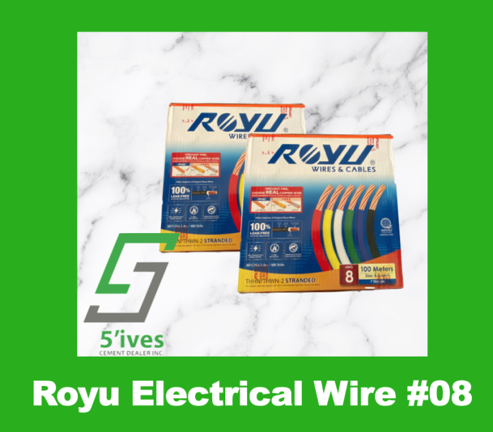 ROYU | ELECTRICAL WIRE | STD THHN | #08 | SOLD PER METER | Lazada PH