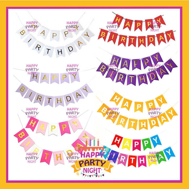 Happy Party Night 16x20CM Big Happy Birthday Banner HBD banner Birthday ...