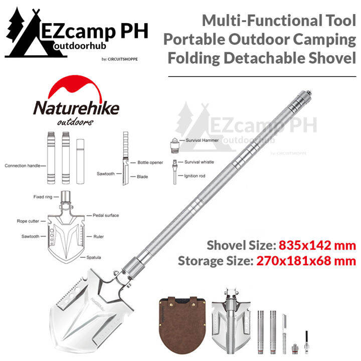 Naturehike Outdoor Multi-Functional Folding Shovel Axe Saw Blade Flint ...