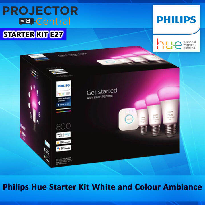 Philips Hue( 3 x E27 I A60 ) LED Color Smart Bulb Starter Kit (7.5W ...