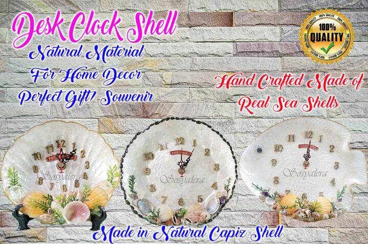 Sosyalera Desk Clock Capiz Shell/Shell Clock/Clock/Orasan/Desk Clock ...