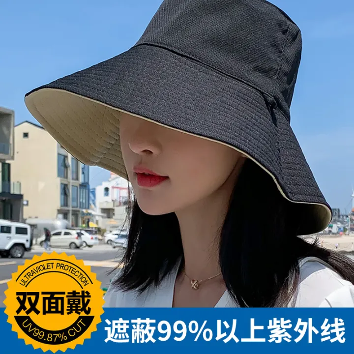 眼镜 Fisherman hat female popular logo show face little shade is ...