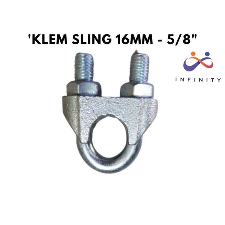 INF KUKU MACAN Clamp Klem Tali Kawat Baja Kabel Seling Sling 16 MM 5/8 ...