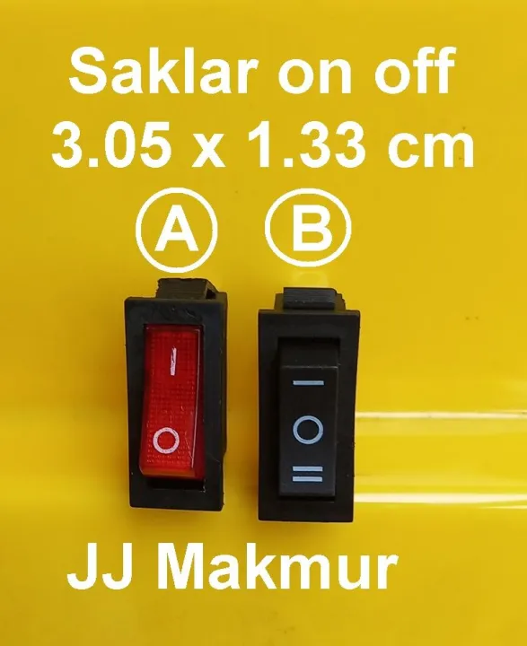 Saklar Manual ON OFF 3kaki - Push Button or Small Switch 3pin uk kotak ...