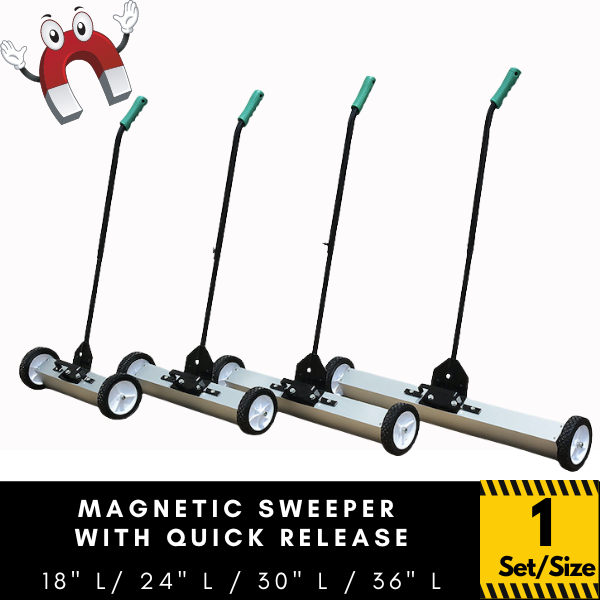 Set / Size Magnetic Sweeper or Magnetic Broom with Quick Release (18"L ...
