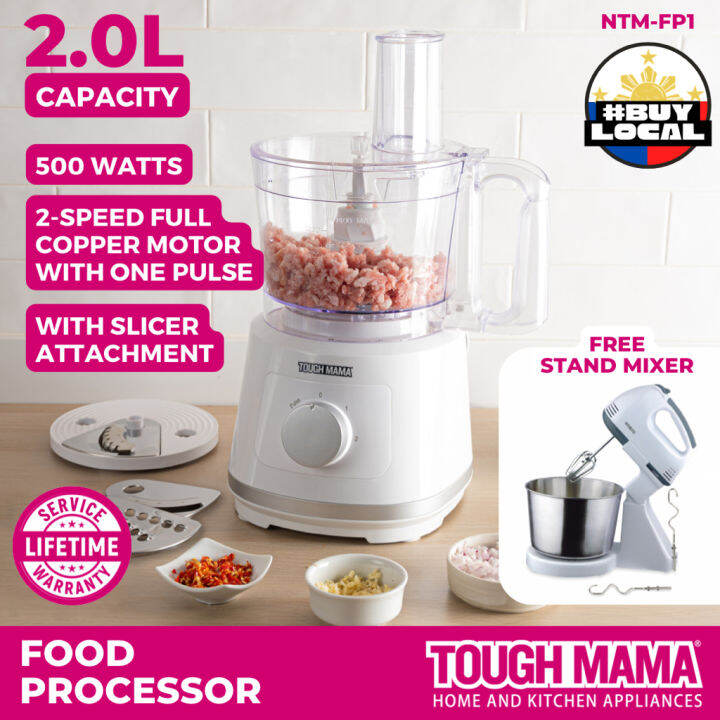 Tough Mama NTM-FP1 White Food Processor Heavy Duty Powerful Chopper ...