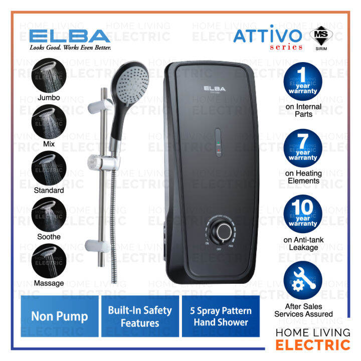 Elba Attivo Series Non Pump / AC Pump Instant Water Heater | EWH-G3661 ...