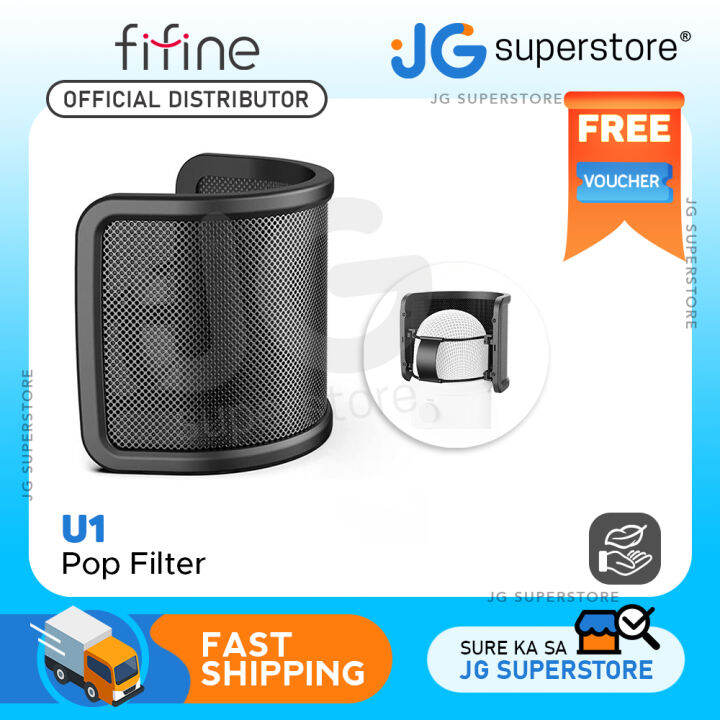 Fifine U1 U-Shaped Pop Filter with Metal Mesh for 40mm to 70mm ...