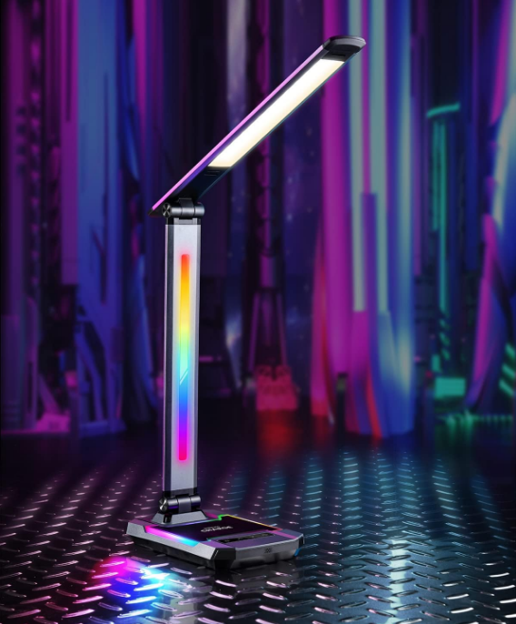 LED RGB Gaming Desk Lamp, Voice Activated Changing Colors Rhythm Light ...