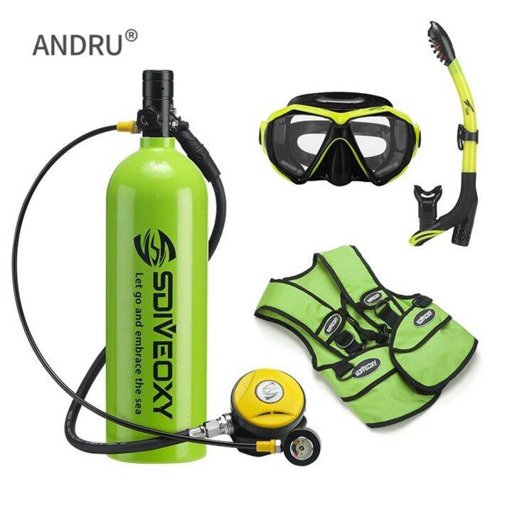 2L Scuba Diving Equipment/gear C Set Mini Tank Mask/Adapter Cylinder ...