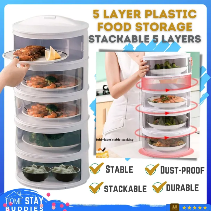 HomeStay Sale 5 Layer Plastic Food Storage Warmer Multi Layer Sliding ...