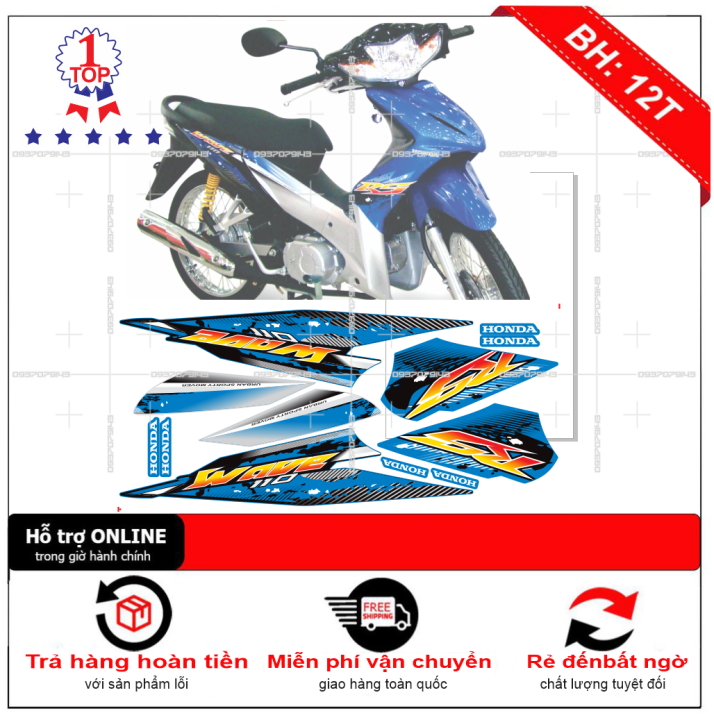 Tem xe wave RS 110 xanh đen | Lazada.vn