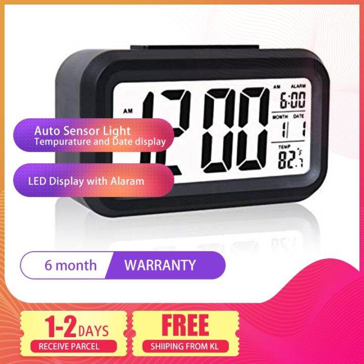DELLY Multifunction LED Digital Clock Time With sensor light Calendar Temperature Snooze Display ...