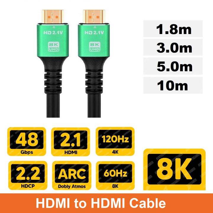 8K HDMI Copper Cable 1.8m/3m/5m/10m | Lazada