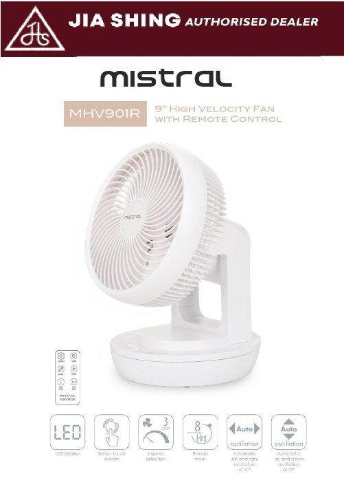 Mistral 9" High Velocity Fan With Remote Control (MHV901R) | Lazada ...