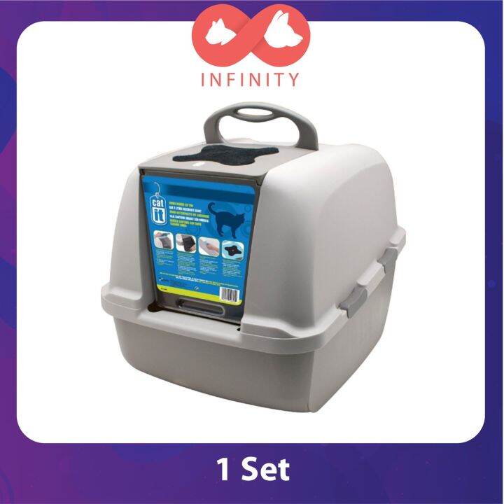 (Model 50722) Hagen Catit Hooded Cat Litter Pan / Cat Toilet With ...