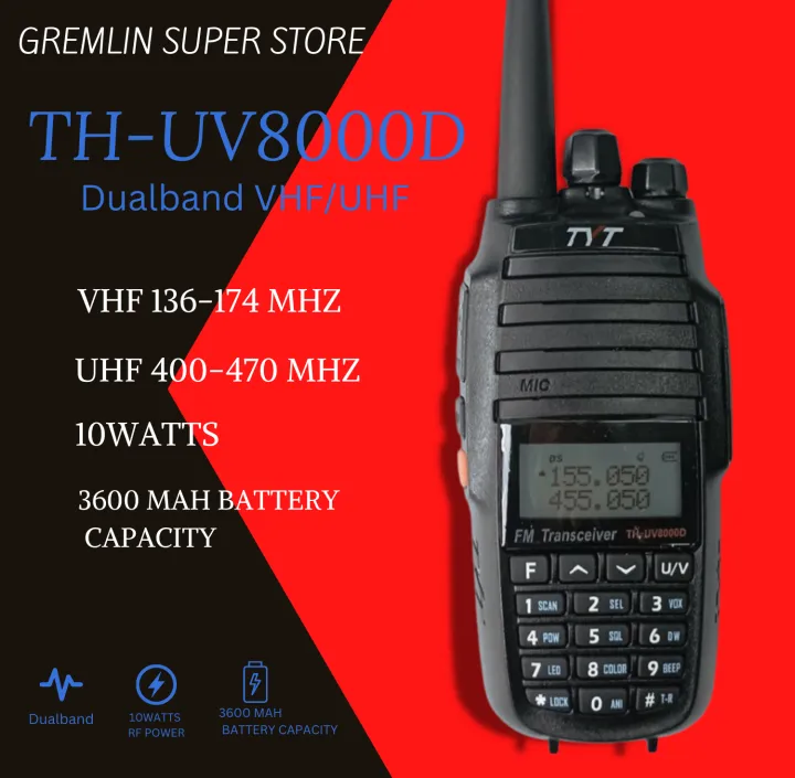 10W TYT UV8000D Handheld FM Transceiver walkie talkie | Lazada PH
