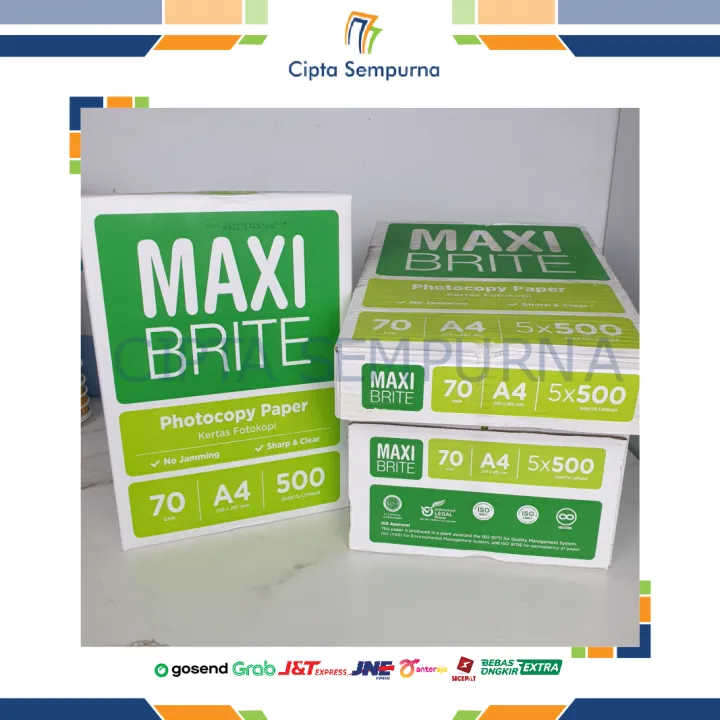 Kertas HVS / Folio Maxi Brite A4 / F4 - Fotocopy - 70 Gram | Lazada Indonesia