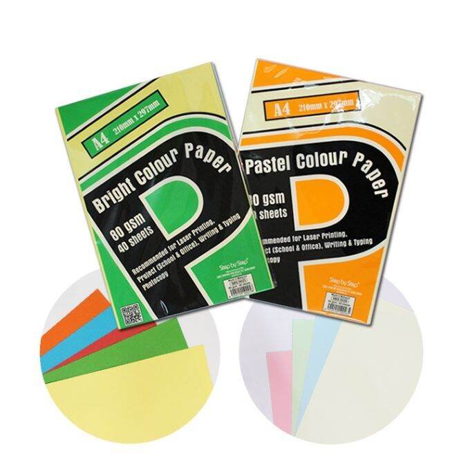 SBS Color Paper A4 80gsm 40sheet Mix Pastel/Bright | Lazada