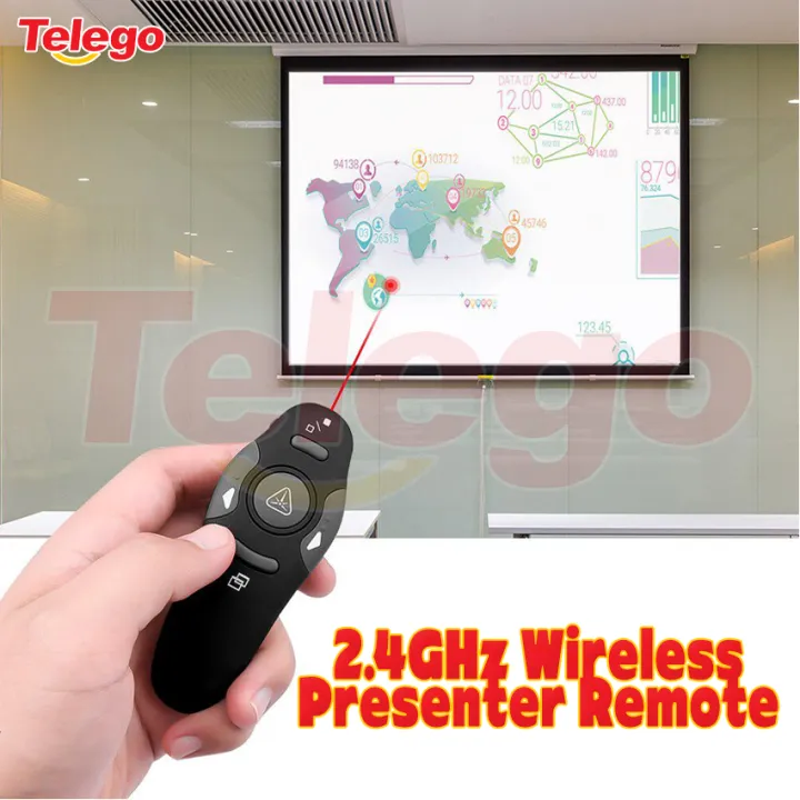 RF 2.4GHz Wireless Presenter Remote Presentation USB Control PowerPoint ...