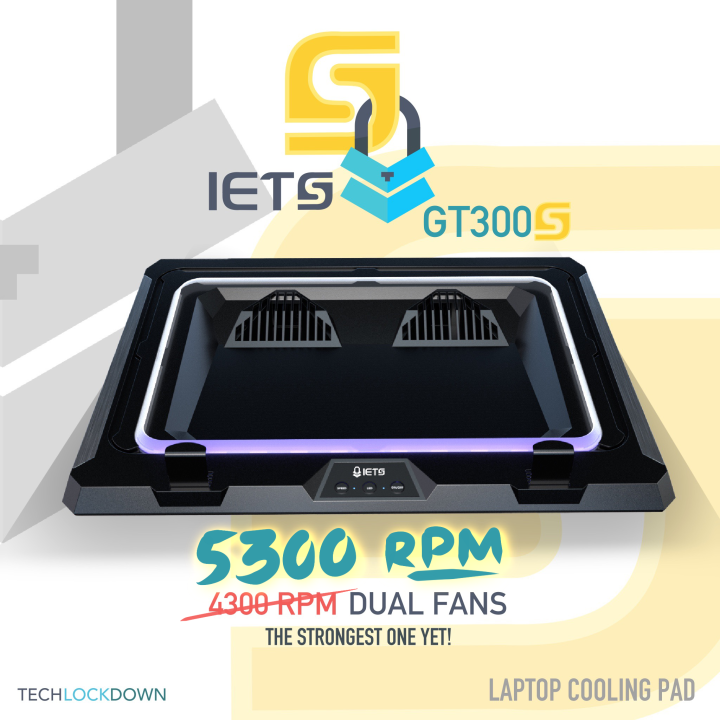 [TECHLOCKDOWNPH] ORIGINAL IETS GT300S Laptop Cooling Pad 5300 RPM ...