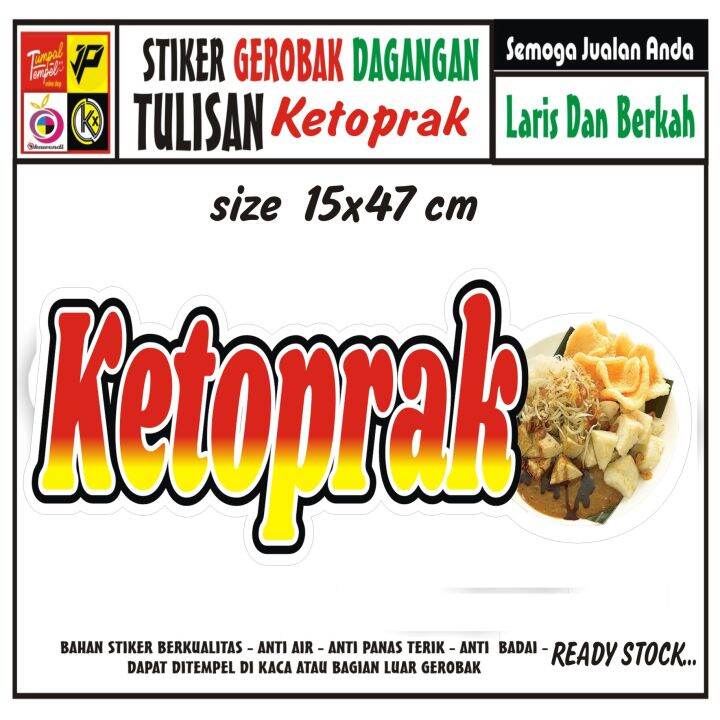 STIKER KACA GEROBAK TULISAN KETOPRAK | Lazada Indonesia